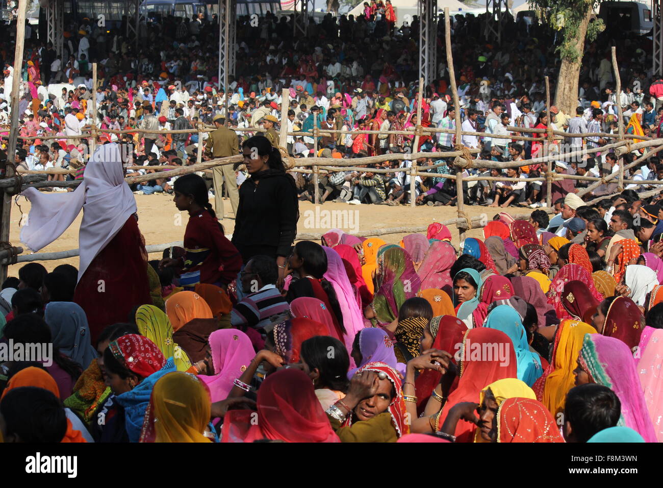 Pushkar, India, November 28, 2012: Crowd of people at Pushkar fair, in ...