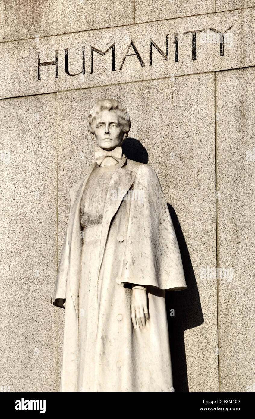 London, England, UK. Monument to Edith Cavell (1865-1915; nurse shot in ...