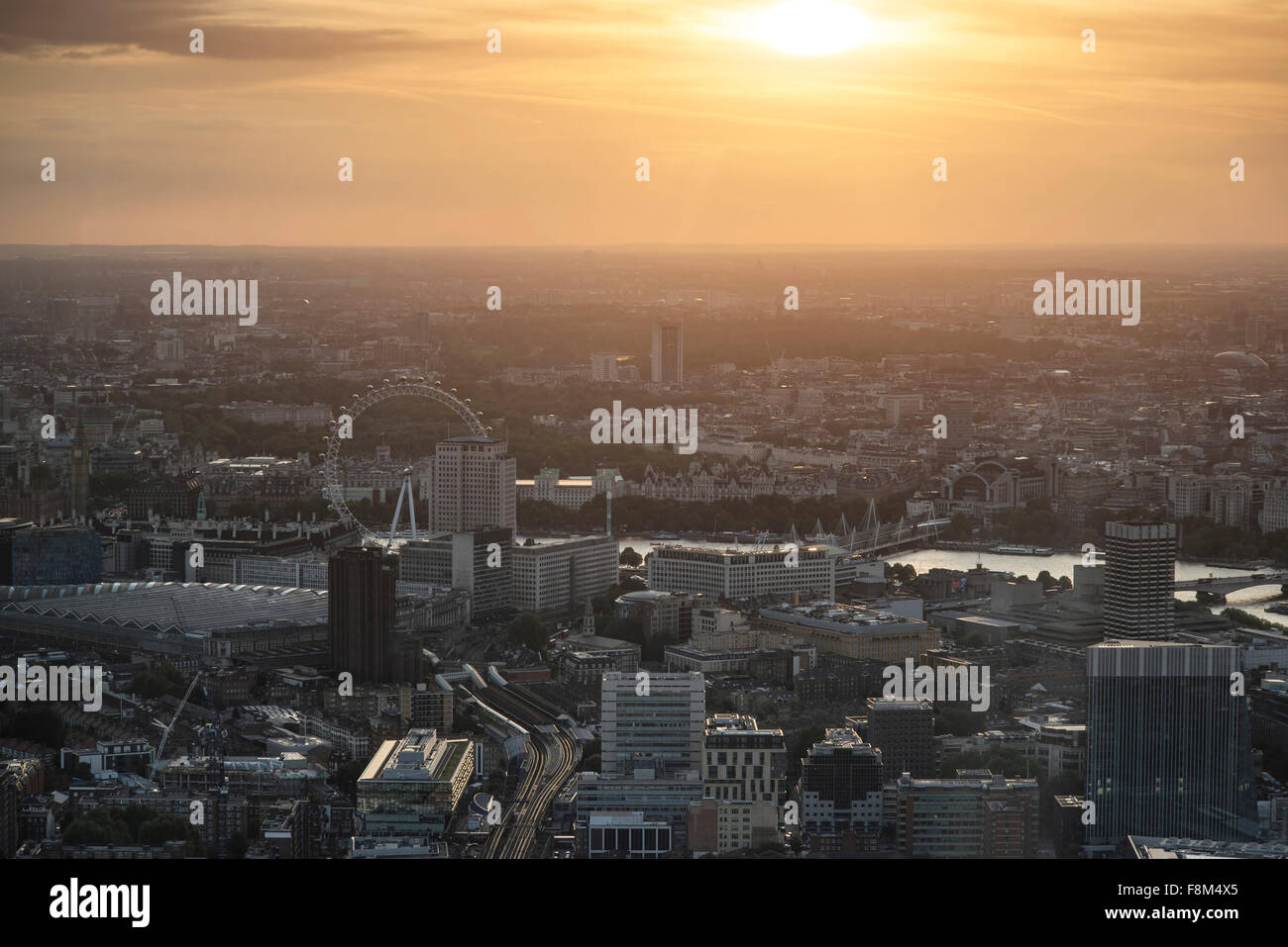 London city aerial view over skyline with dramatic sky Stock Photo - Alamy