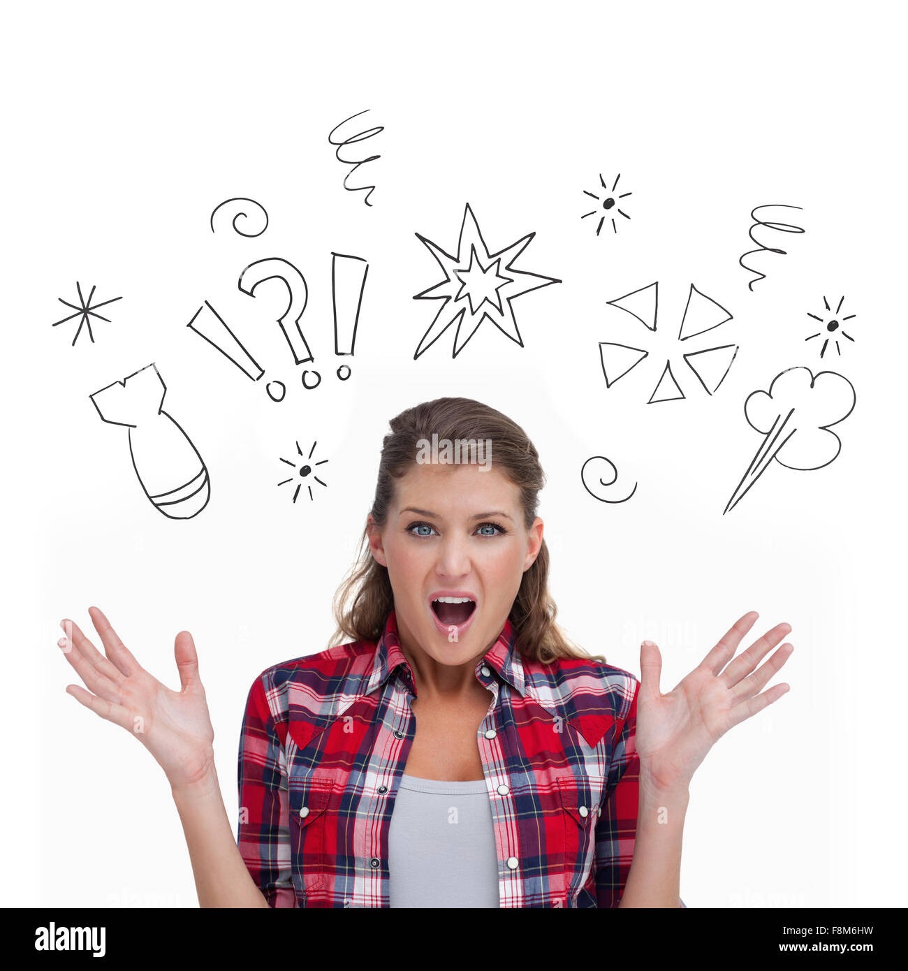 Happy shocked young woman hi-res stock photography and images - Alamy