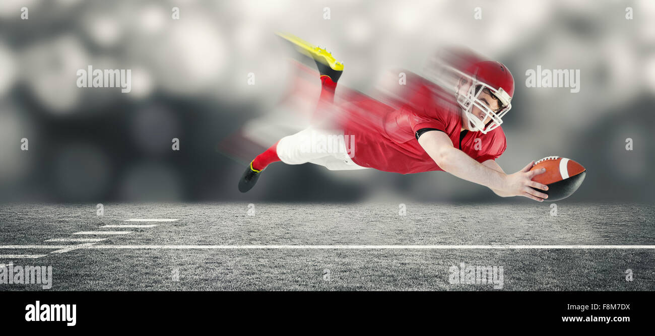 Composite image of american football player scoring a touchdown Stock ...