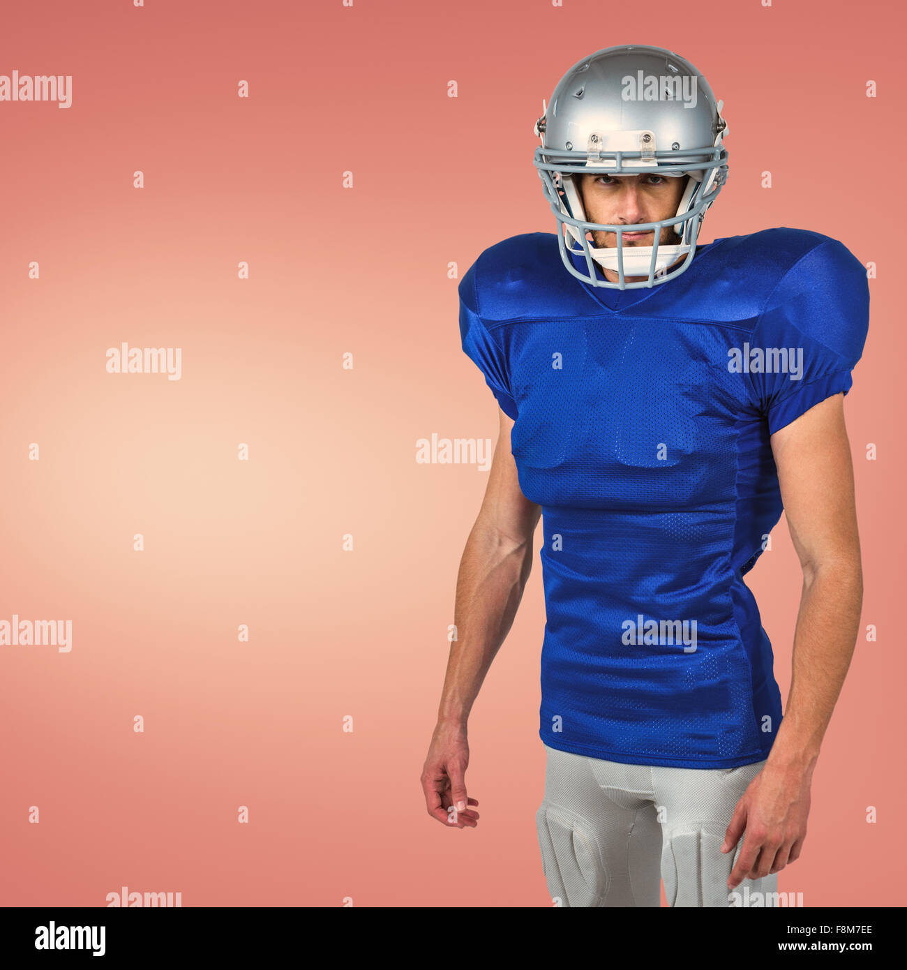 Composite image of portrait of american football player Stock Photo - Alamy