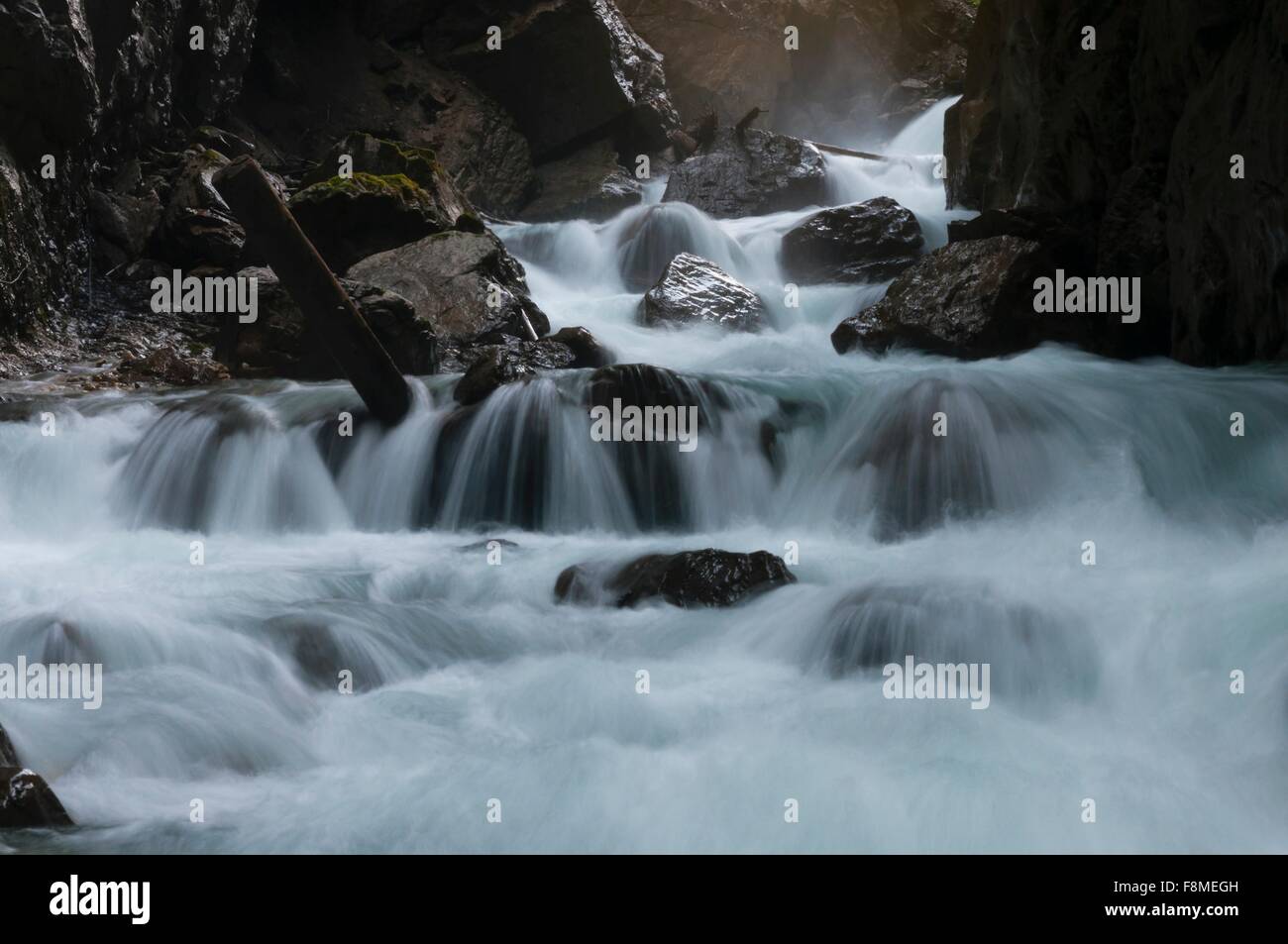 Water flowing, Partnach Gorge (Partnachklamm) Bavaria, Germany Stock ...