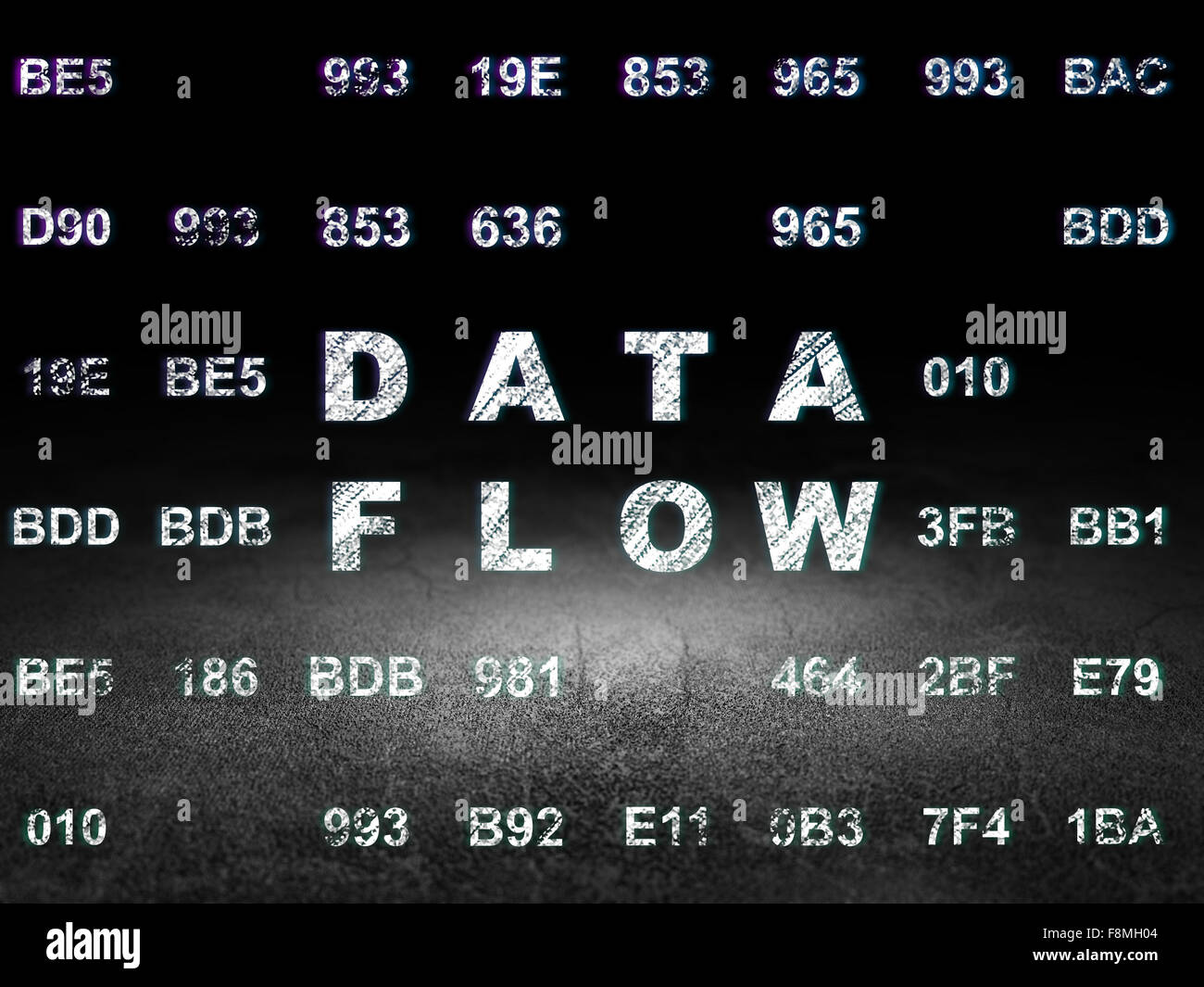 Data concept: Data Flow in grunge dark room Stock Photo - Alamy