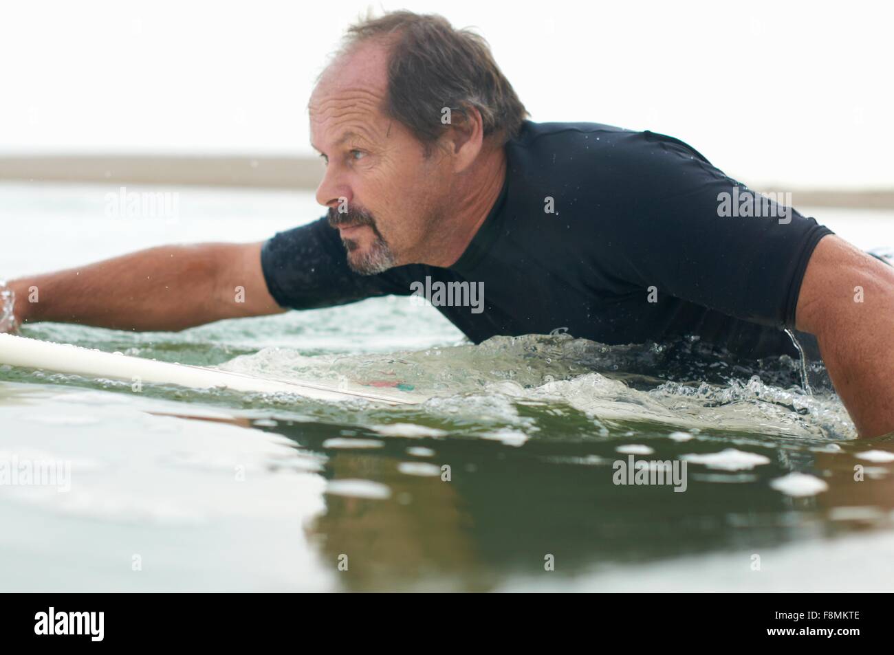 Surfer paddling surfboard out to sea Stock Photo - Alamy Surfer paddling surfboard out to sea Stock Photo - Alamy