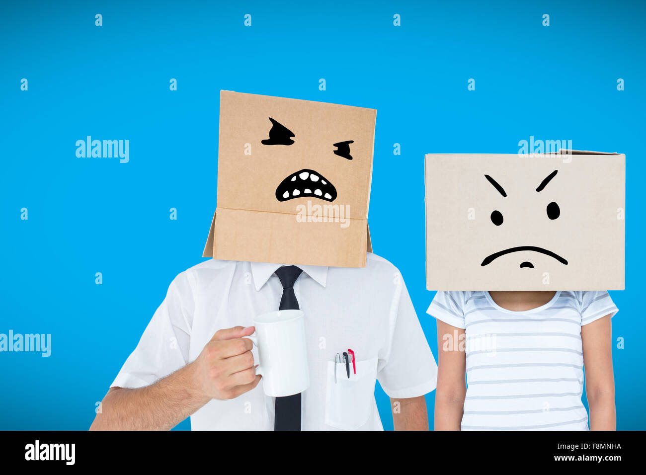 Wearing cardboard box sad face hi-res stock photography and images - Alamy