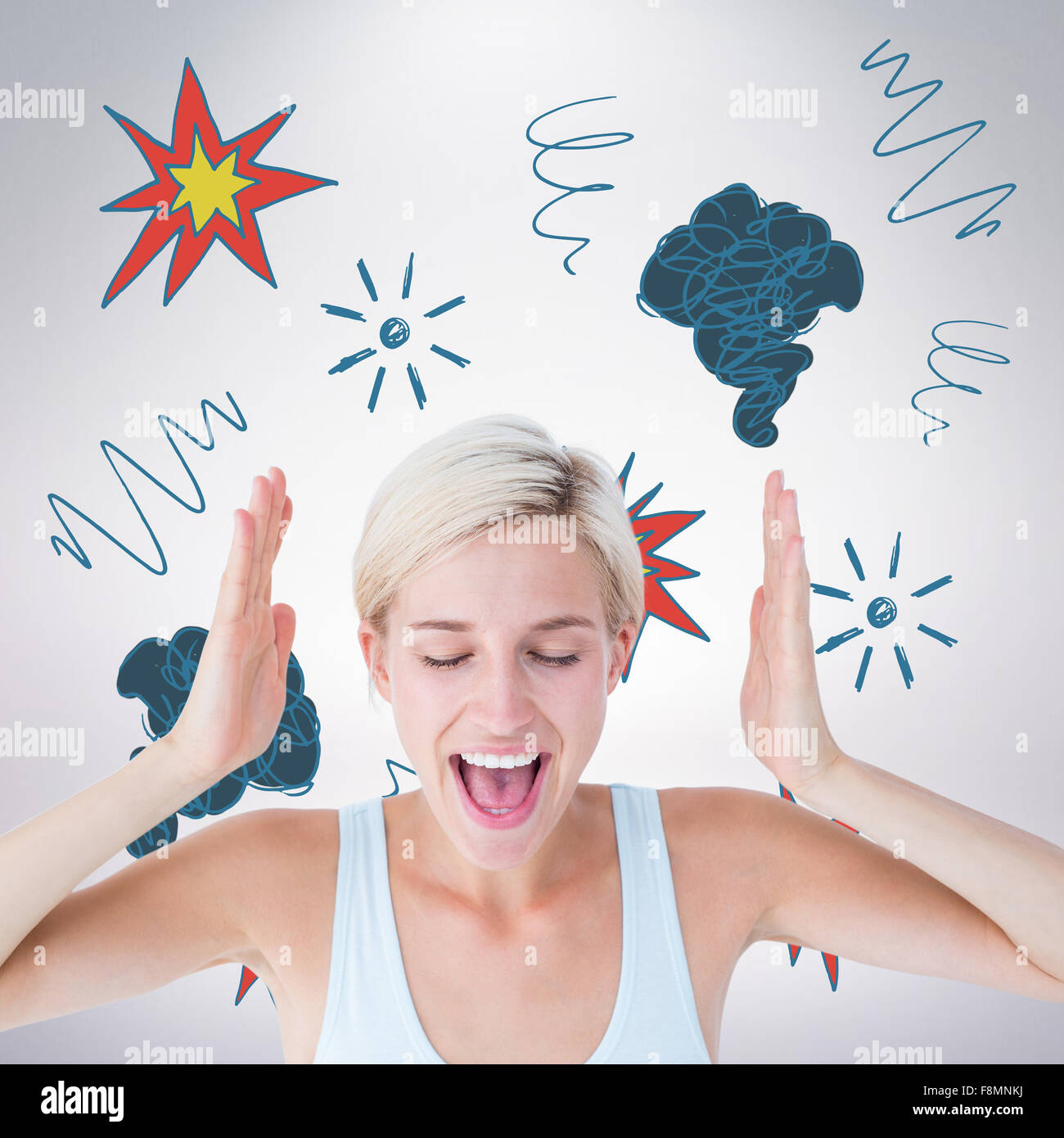 Screaming blonde woman hi-res stock photography and images - Alamy