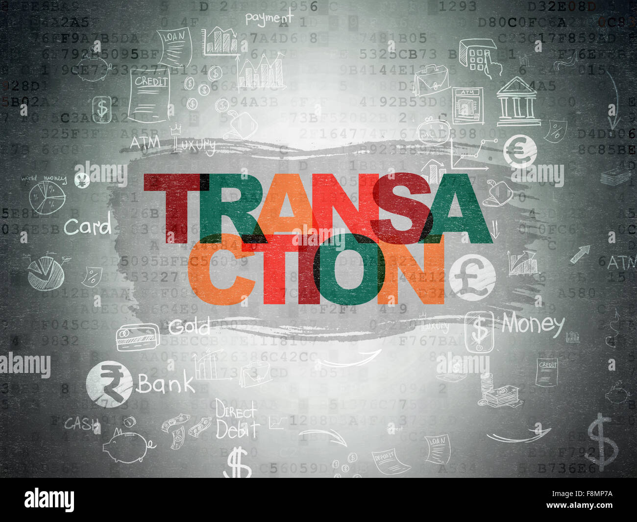 Banking concept: Transaction on Digital Paper background Stock Photo ...
