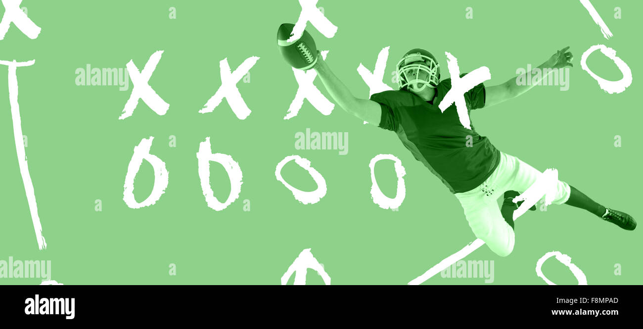 Composite image of american football player scoring a touchdown Stock ...