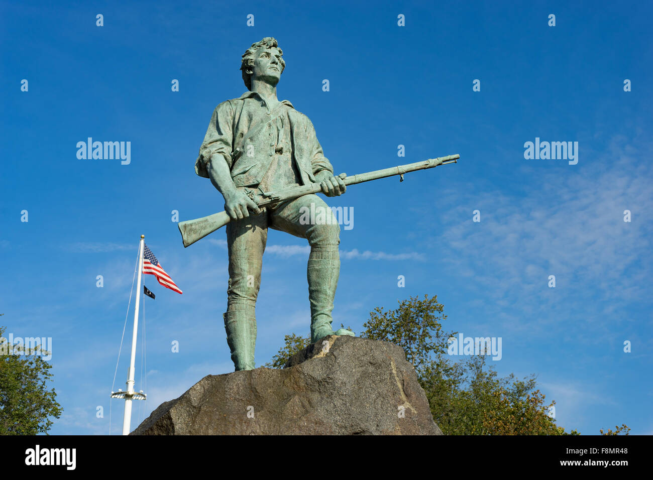 Lexington Green The Minute Man Statue October 2015 Stock Photo - Alamy