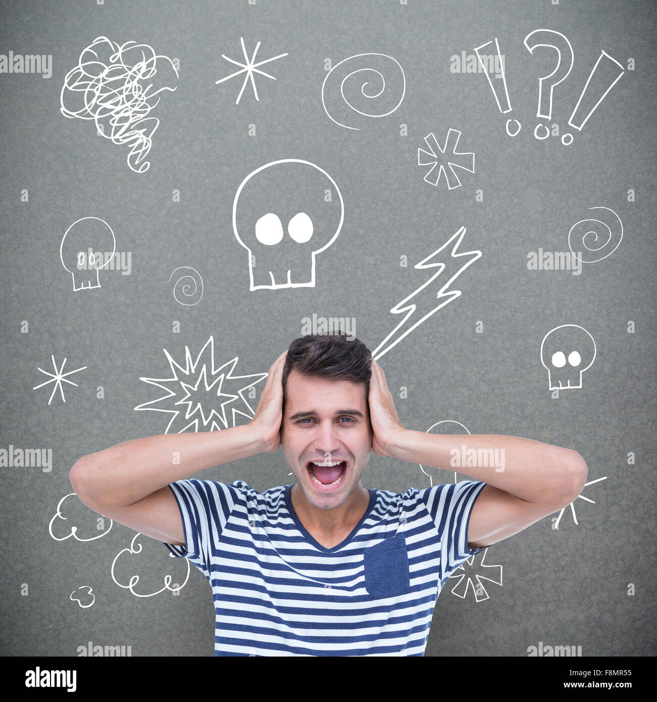 Screaming man drawing hi-res stock photography and images - Alamy