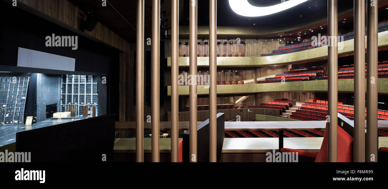 The Opera House in Linz, Austria. Interior view of the auditorium at ...