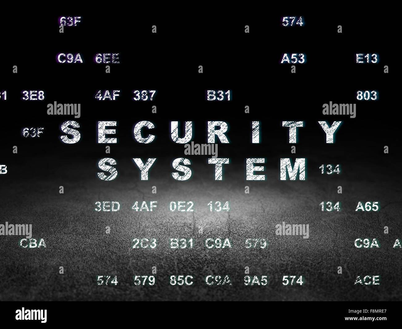 Privacy concept: Security System in grunge dark room Stock Photo - Alamy