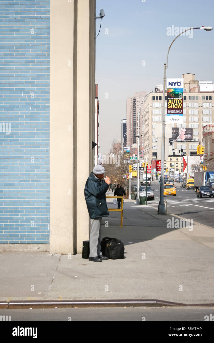 New york city street lighting on the west side of hi-res stock ...