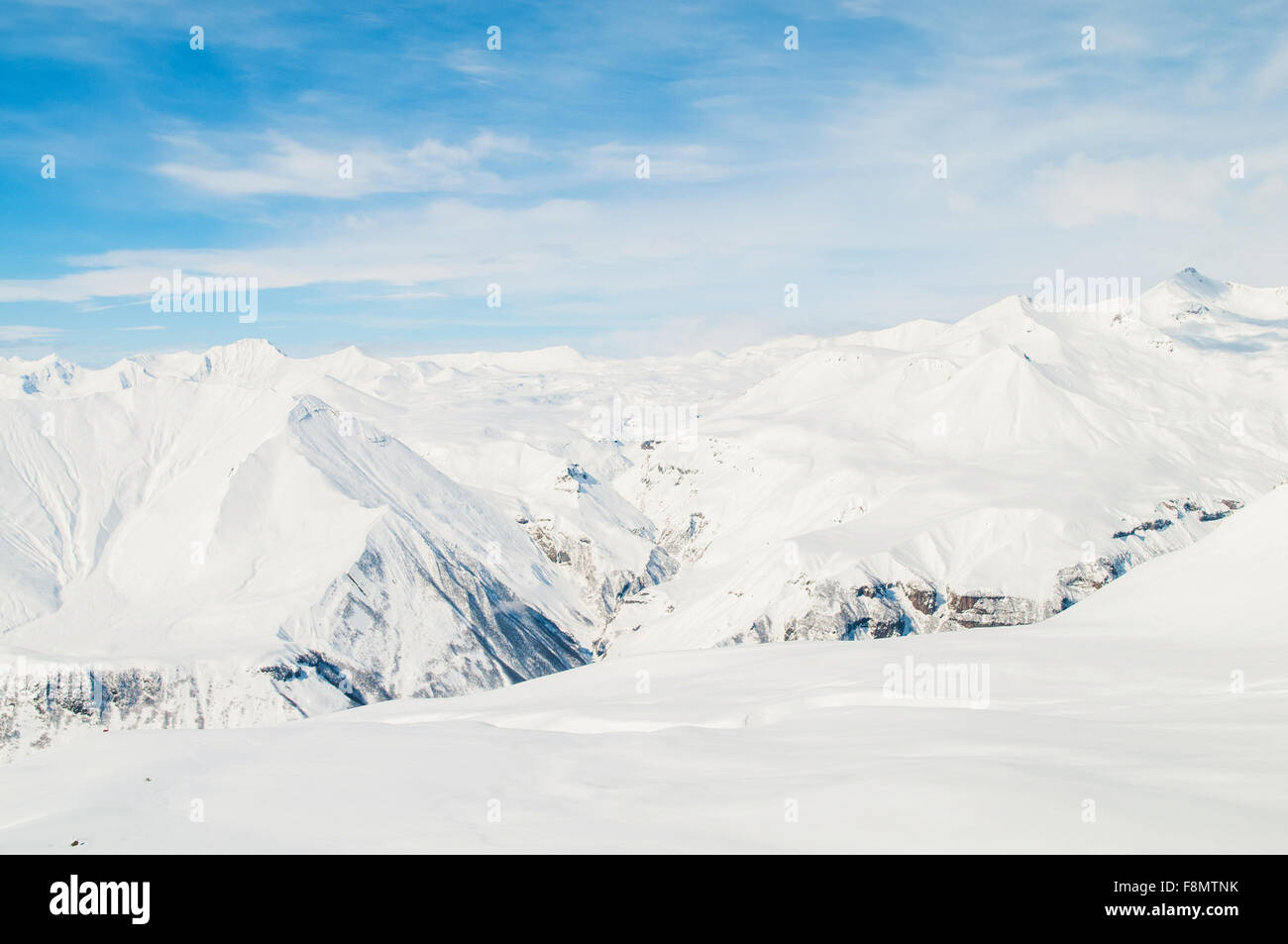 Snow mountains on bright winter day Stock Photo - Alamy