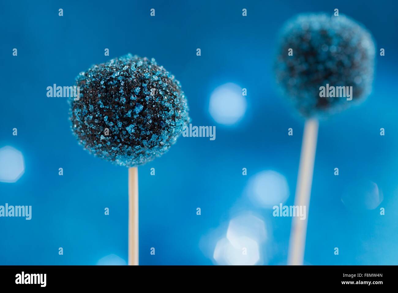 Blue cake pops Stock Photo - Alamy