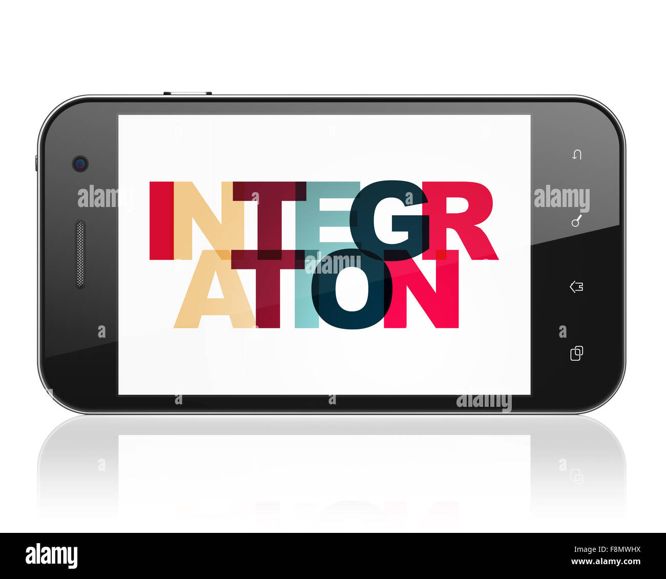 Business concept: Smartphone with Integration on display Stock Photo ...