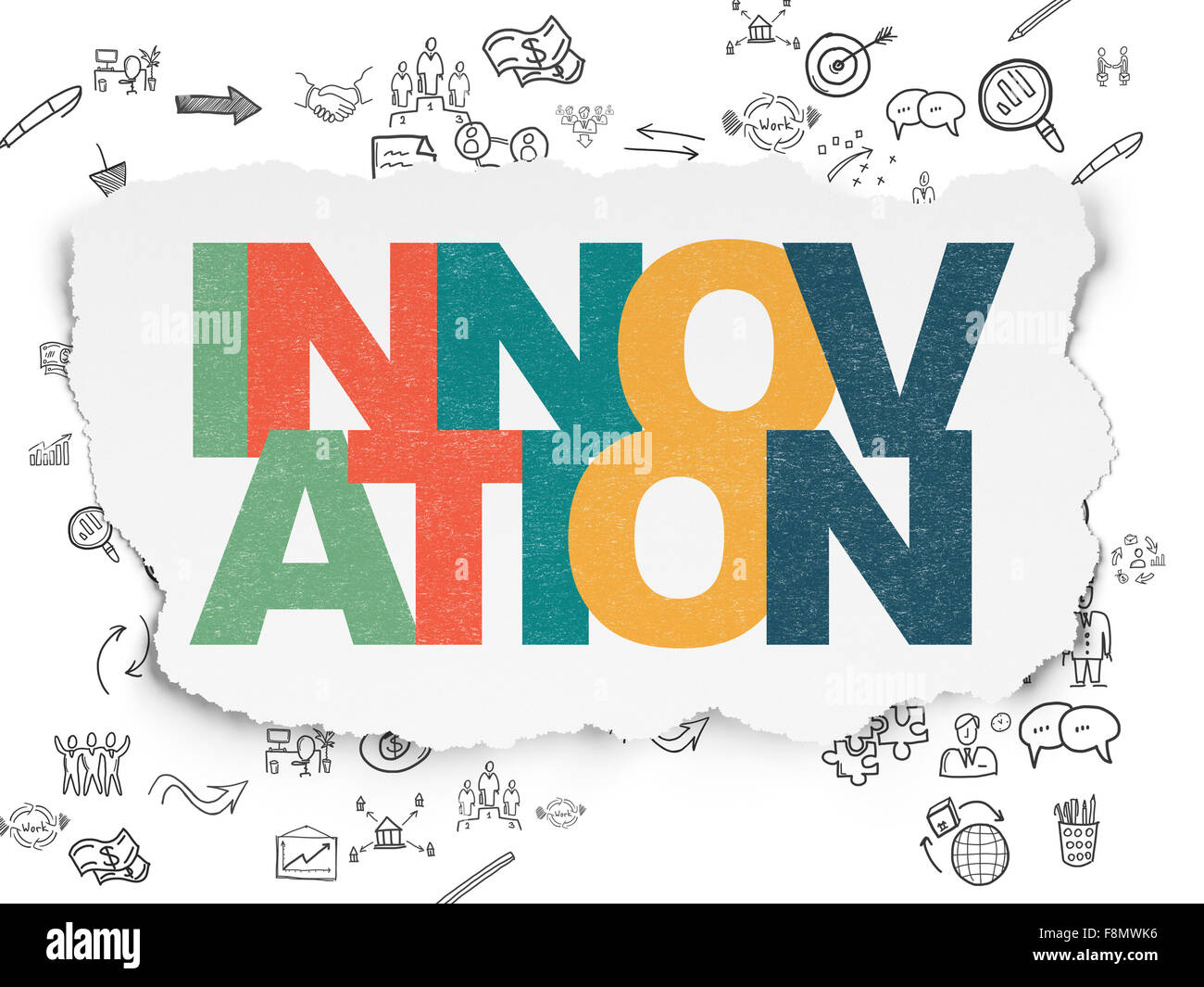 Business concept: Innovation on Torn Paper background Stock Photo - Alamy