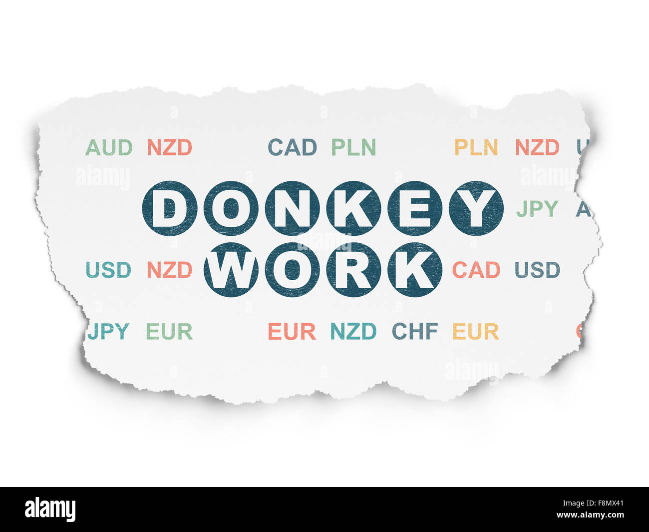 Finance concept: Donkey Work on Torn Paper background Stock Photo - Alamy