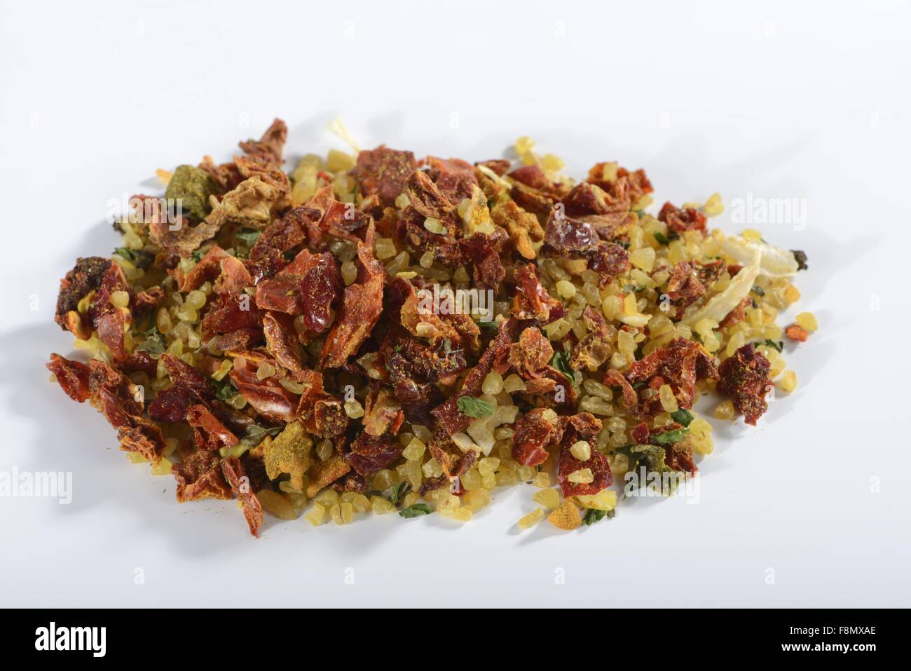A ready-made mix of bulgur with dried vegetables and spices Stock Photo ...