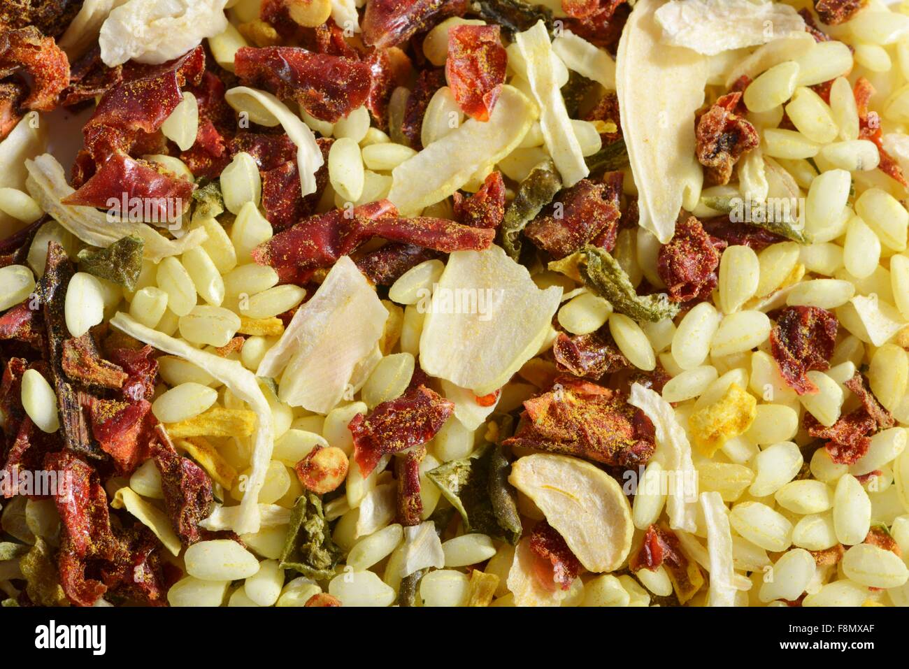 Vialone Nano risotto rice with dried vegetables and seasoning (filling ...