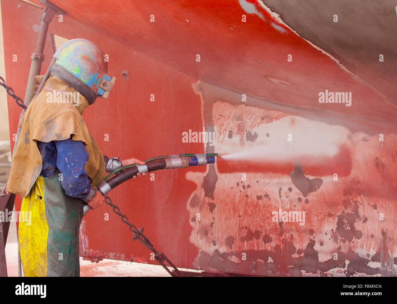 Sailing vessel, being repaired in a boatyard Stock Photo - Alamy