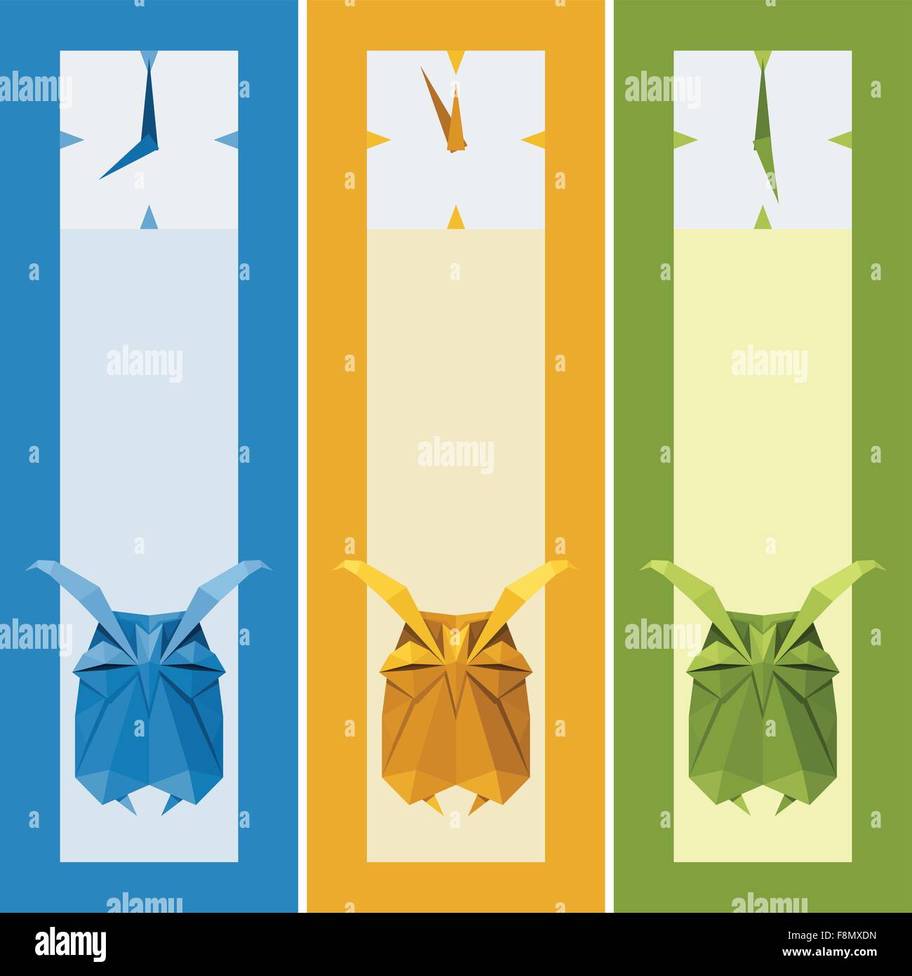 Vector origami isolated animal. Set cute triangle sleeping Owl with ...