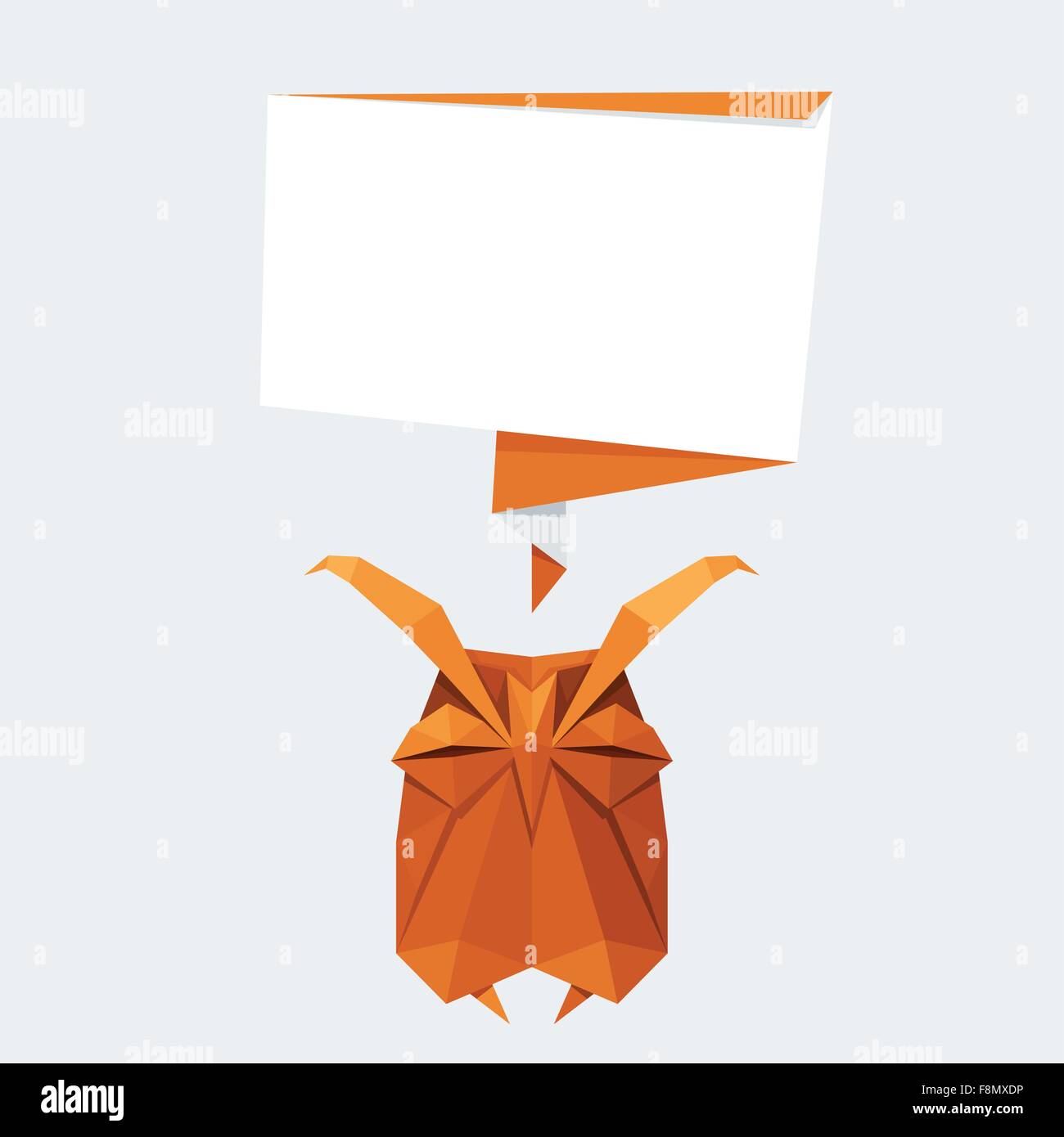 Vector origami isolated animal. Cute triangle sleeping Owl with text ...
