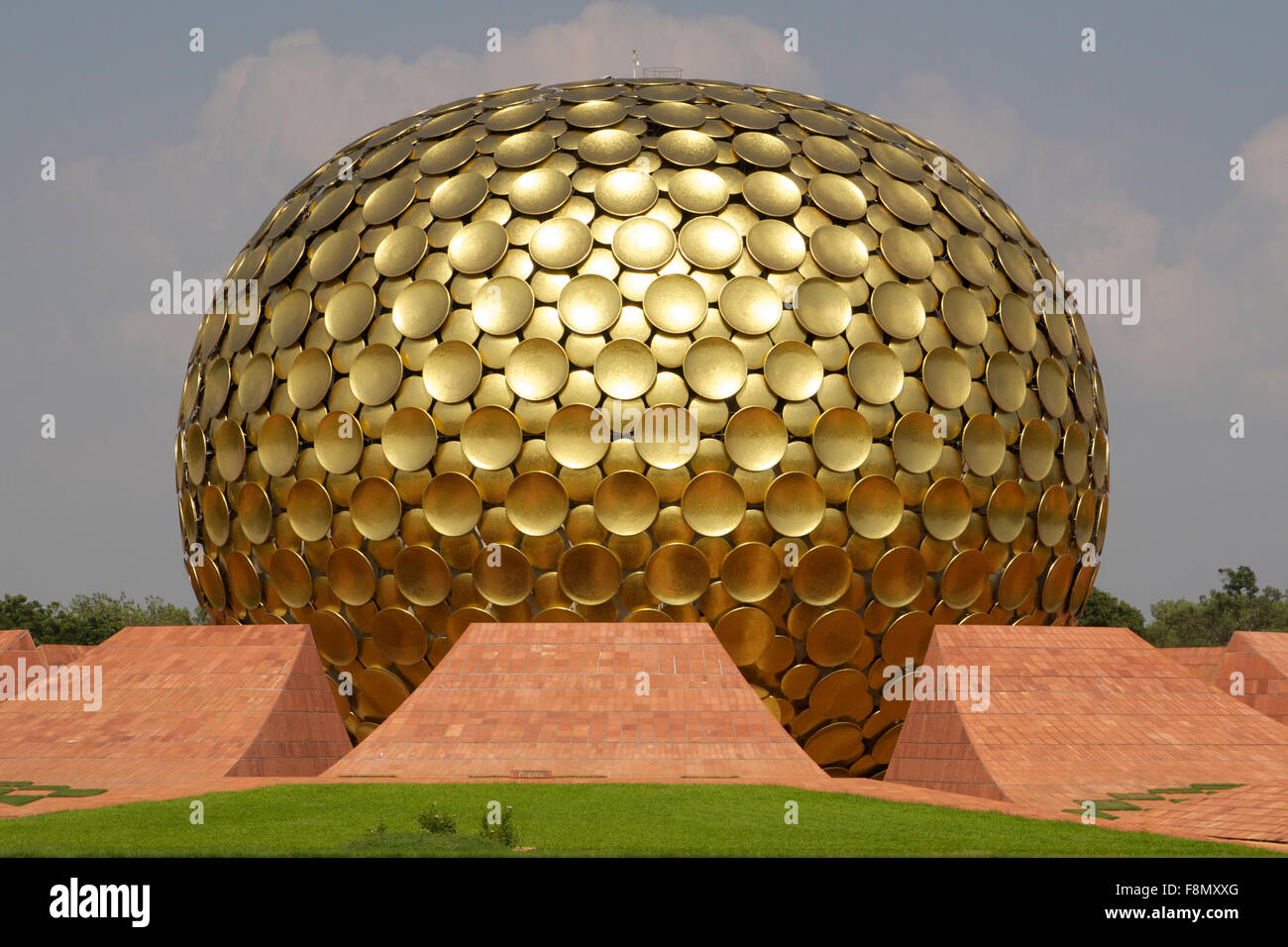 Exterior of Matri Mandir in Auroville Stock Photo - Alamy