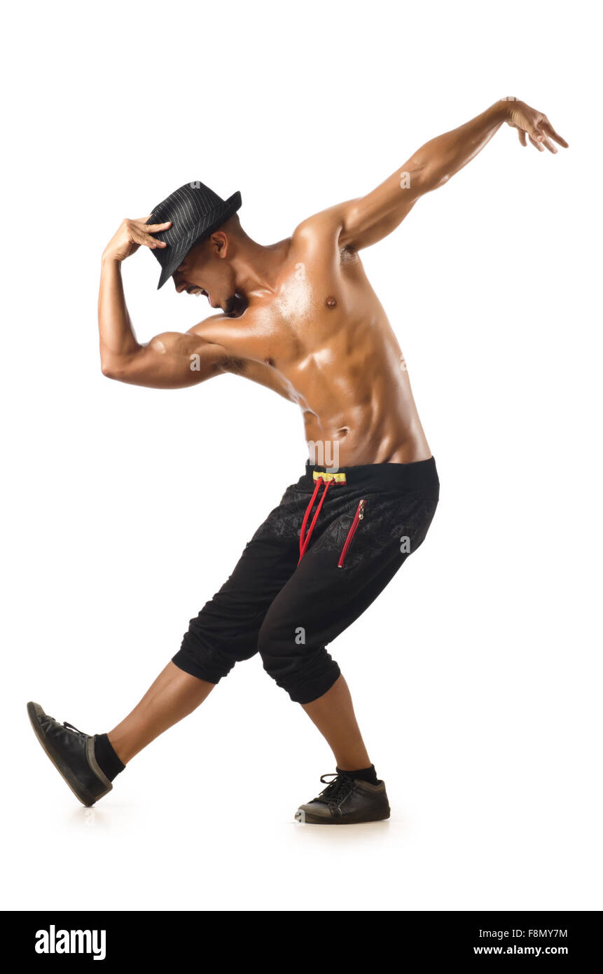 Funny dancer isolated on the white Stock Photo - Alamy