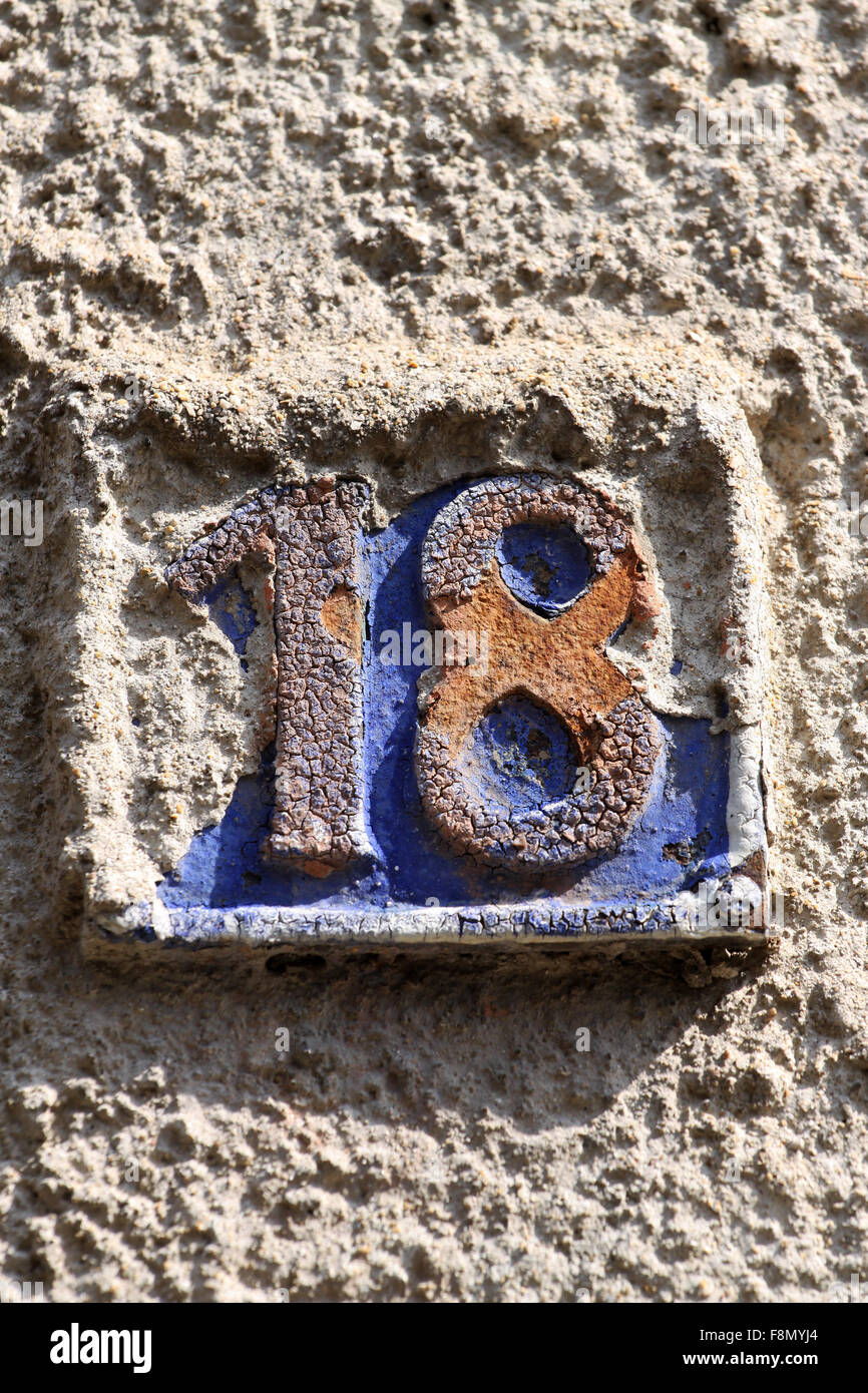 House numbers in different styles and colors (concept for real estate ...