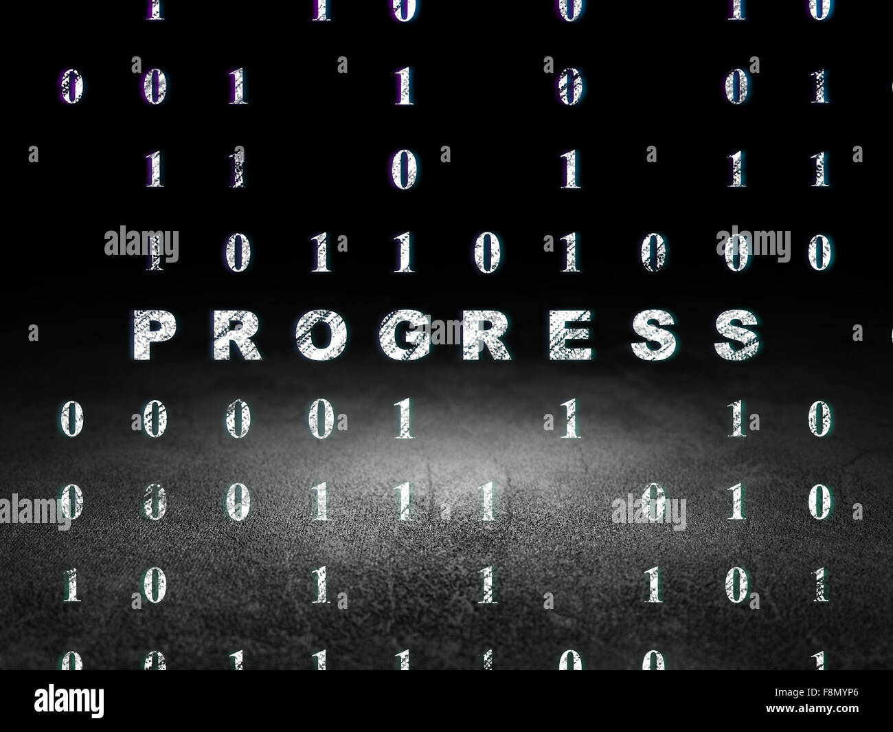 Finance concept: Progress in grunge dark room Stock Photo - Alamy
