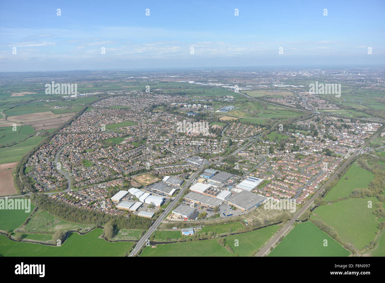 An aerial view of the Leicestershire villages of Narborough and Enderby ...
