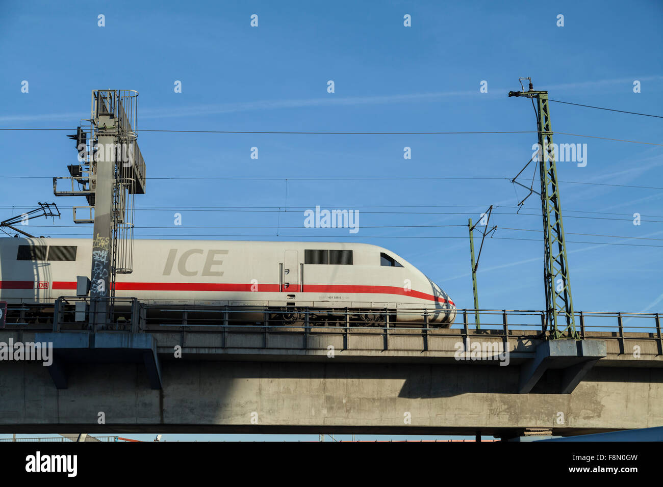 ICE on bridge in Berlin Germany Stock Photo - Alamy