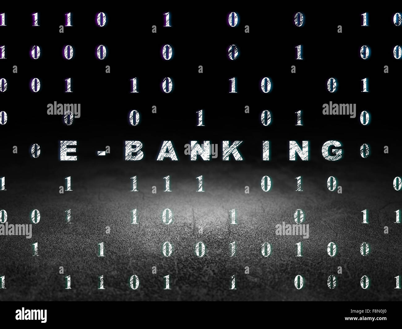 Finance concept: E-Banking in grunge dark room Stock Photo - Alamy
