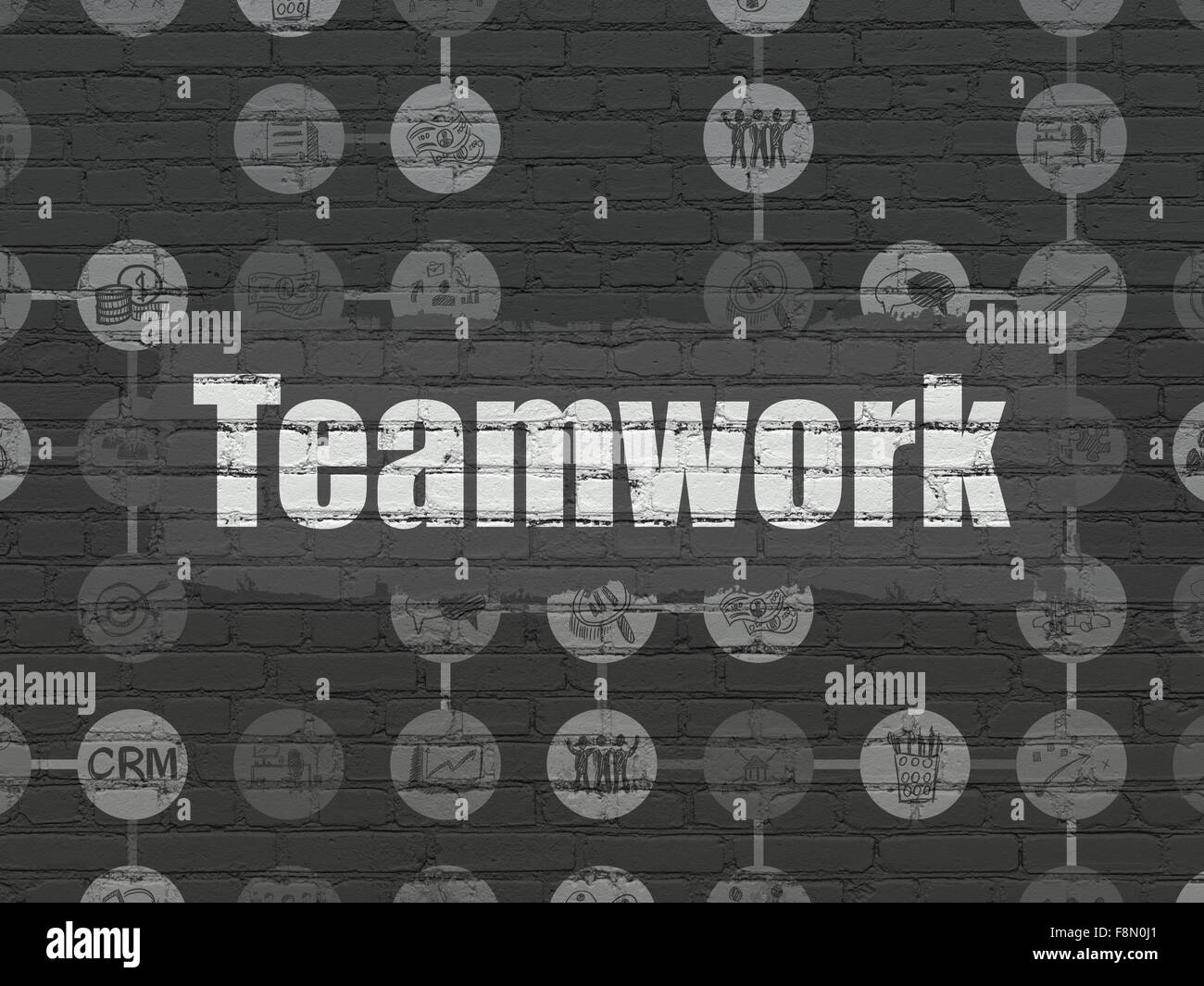 Business concept: Teamwork on wall background Stock Photo - Alamy