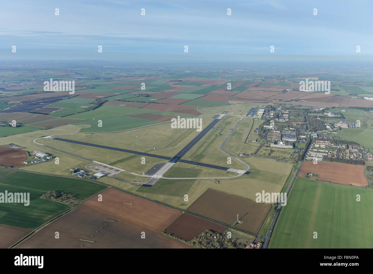 An aerial view of RAF Cranwell and surrounding Lincolnshire countryside ...