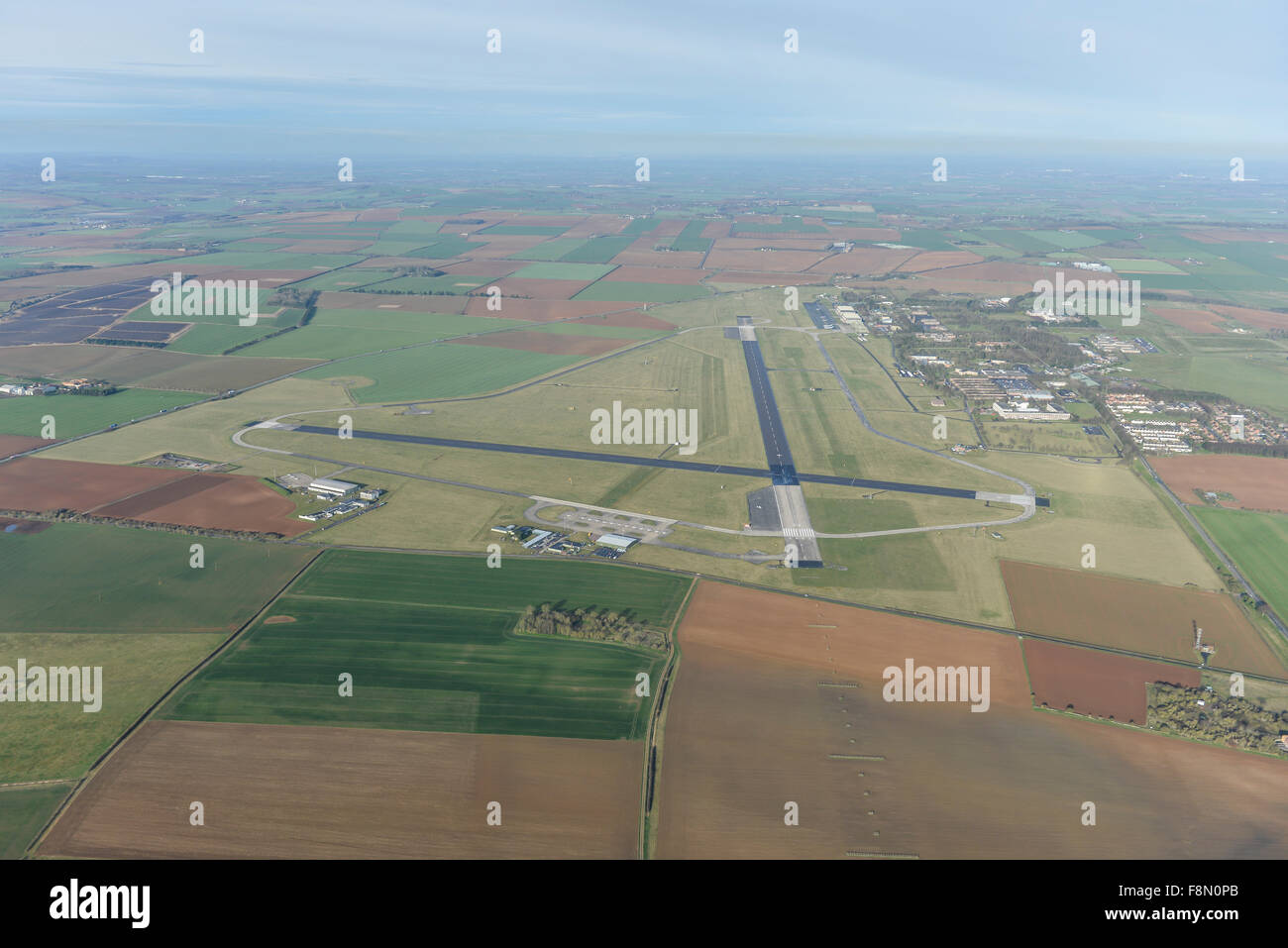 An aerial view of RAF Cranwell and surrounding Lincolnshire countryside ...