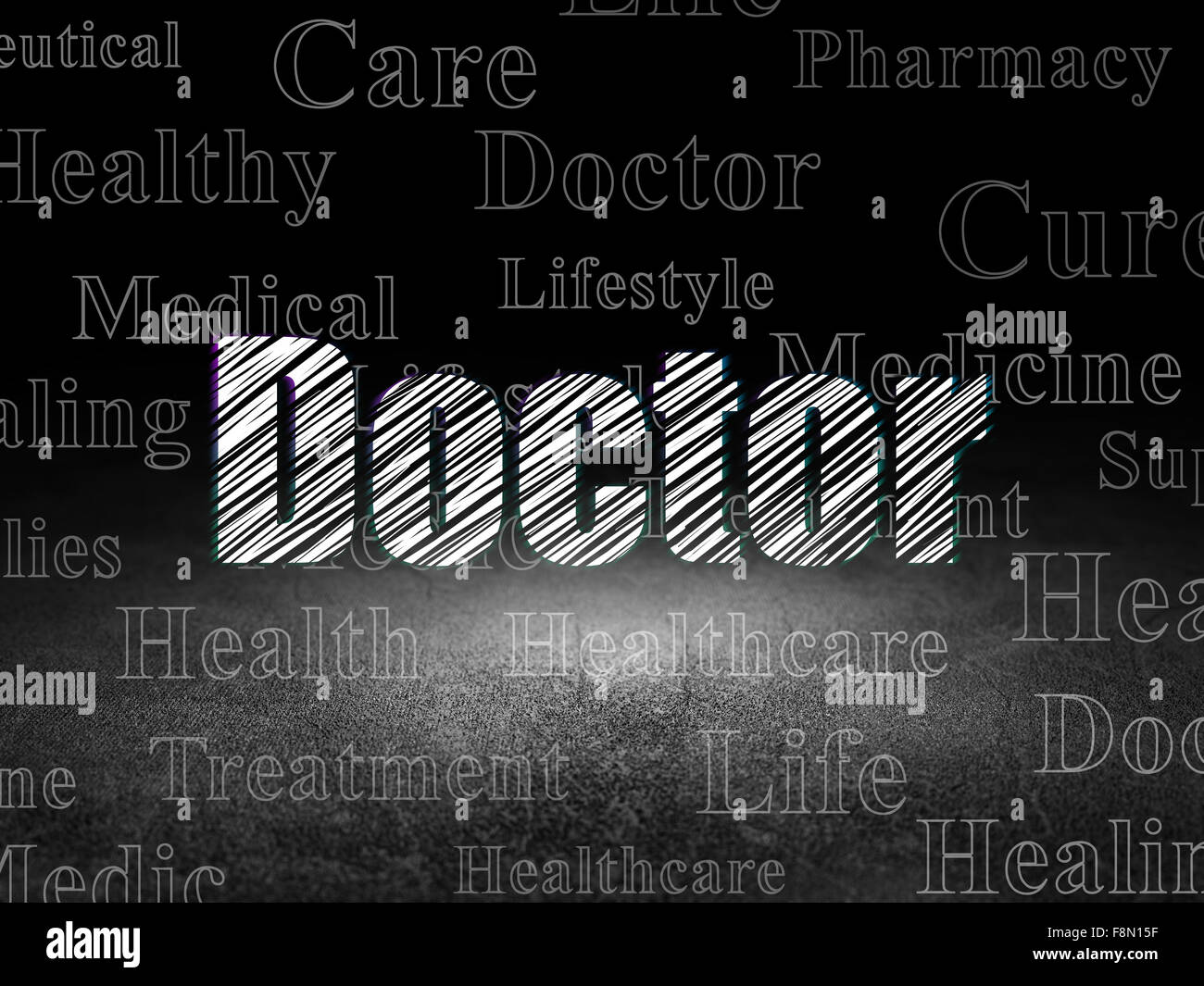 Health concept: Doctor in grunge dark room Stock Photo - Alamy