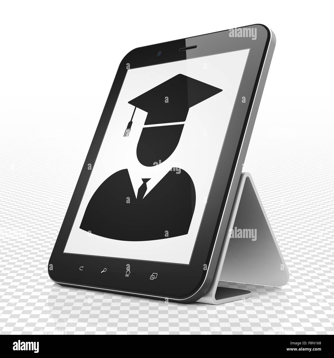 Science concept: Tablet Computer with Student on display Stock Photo ...