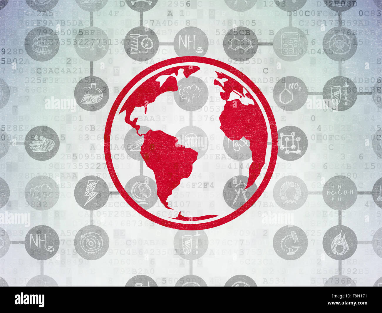 Science concept: Globe on Digital Paper background Stock Photo - Alamy