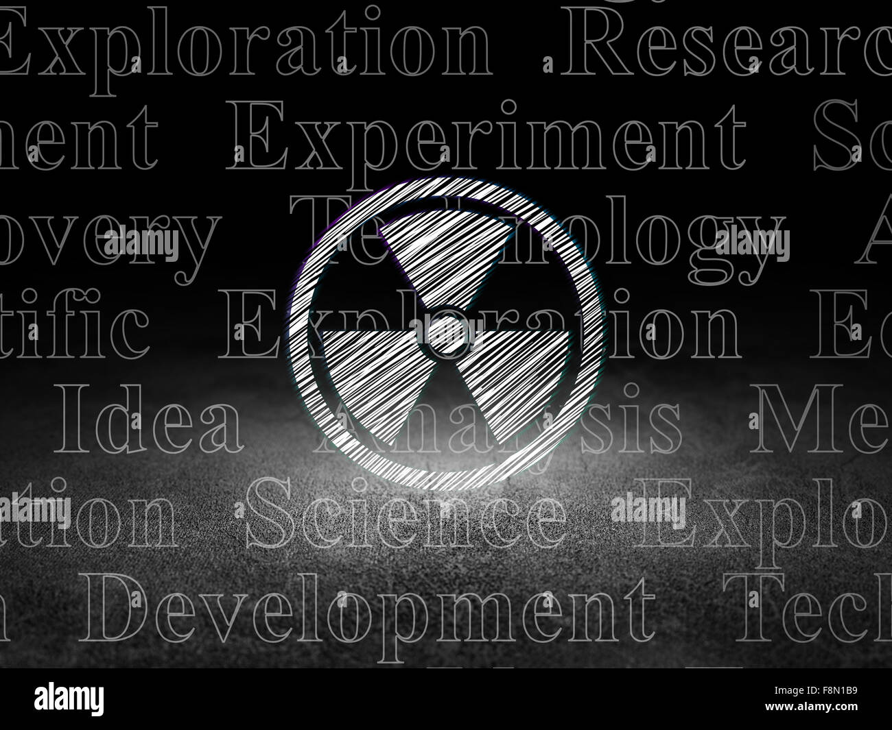 Science concept: Radiation in grunge dark room Stock Photo - Alamy