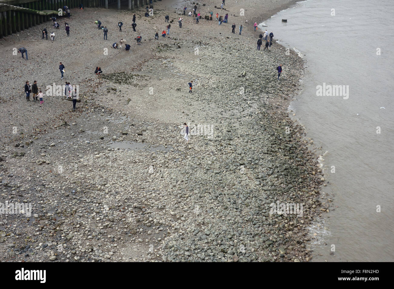 Mudlarking on foreshore of River Thames, London Stock Photo - Alamy