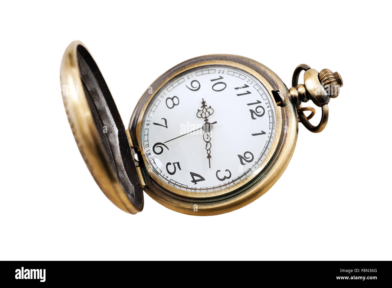pocket watch isolated on white background Stock Photo - Alamy