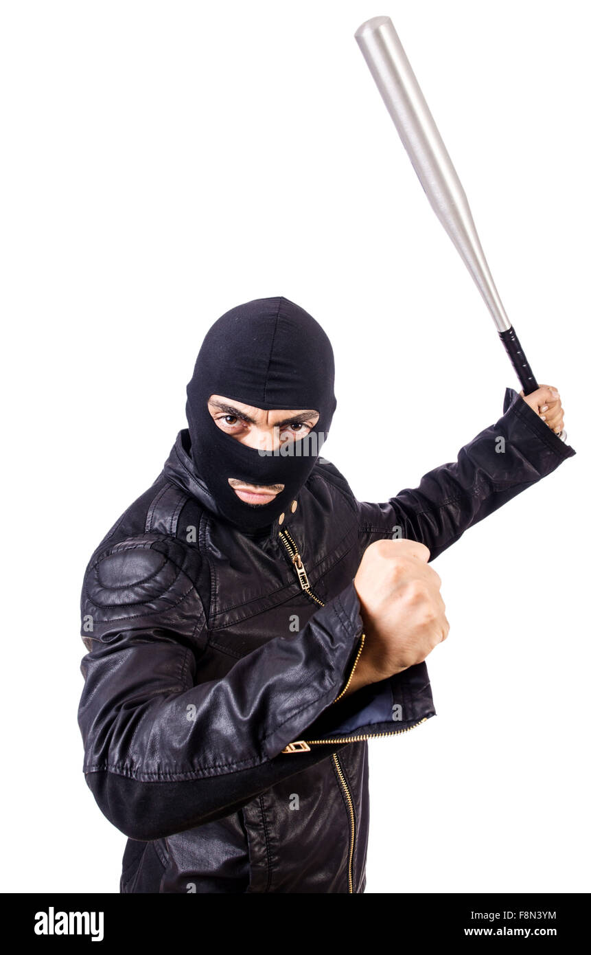 Male thug isolated on the white Stock Photo - Alamy