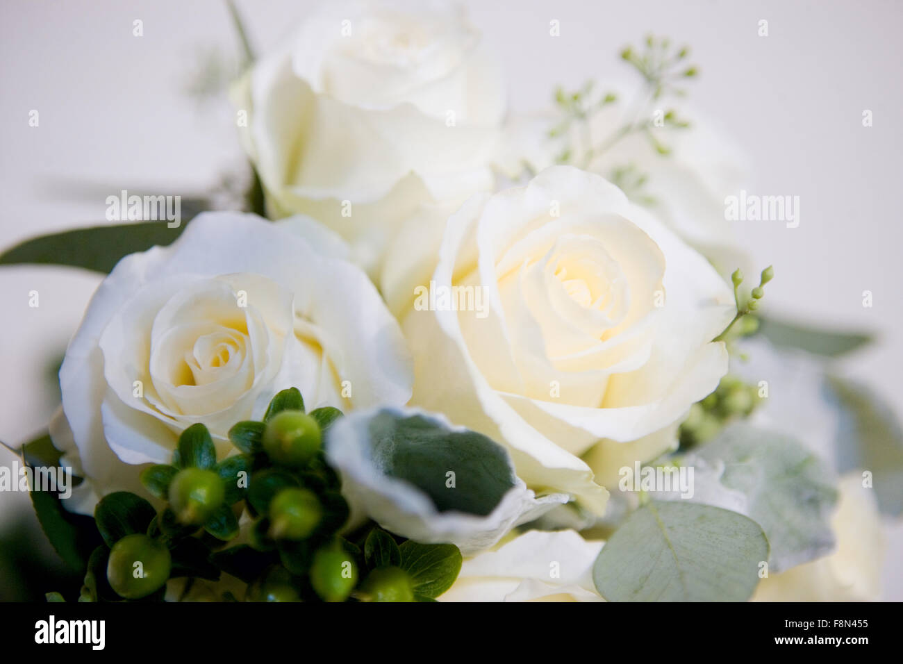 Bouquet of white roses Stock Photo - Alamy