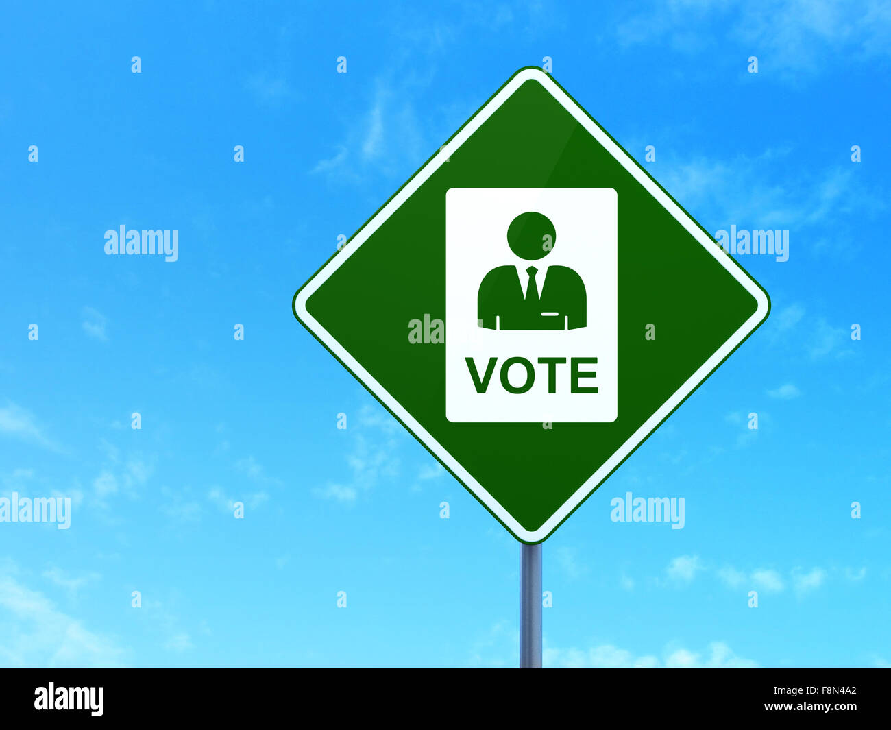 Political concept: Ballot on road sign background Stock Photo - Alamy
