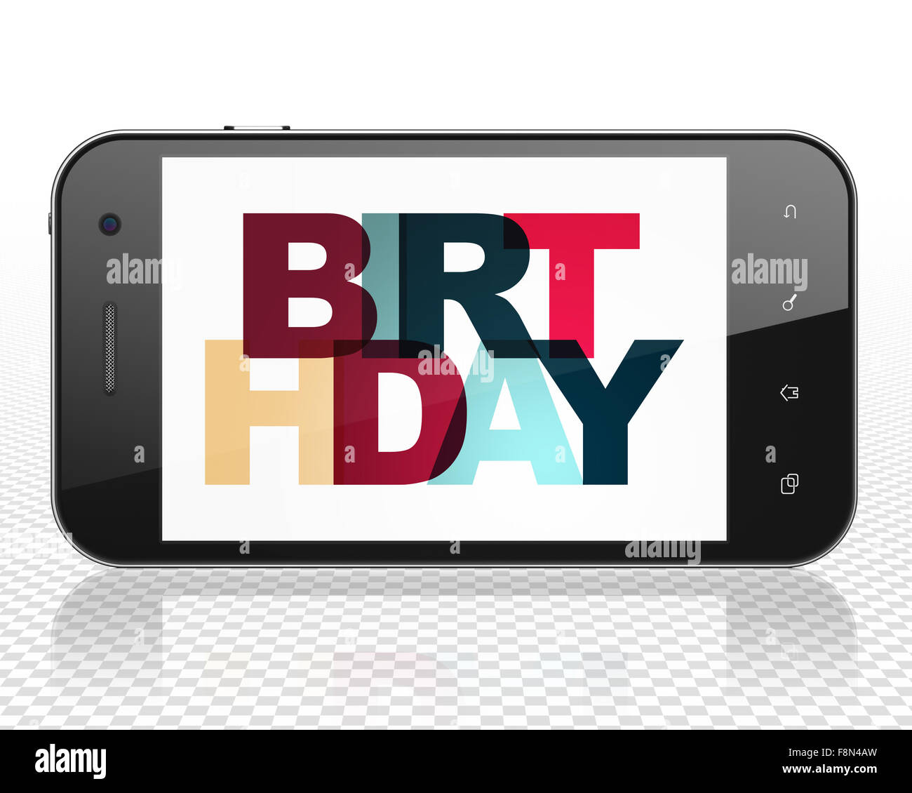 Holiday concept: Smartphone with Birthday on display Stock Photo - Alamy