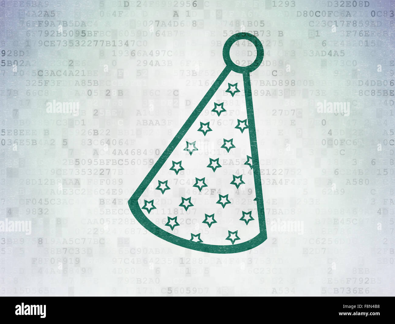 Holiday concept: Party Hat on Digital Paper background Stock Photo - Alamy