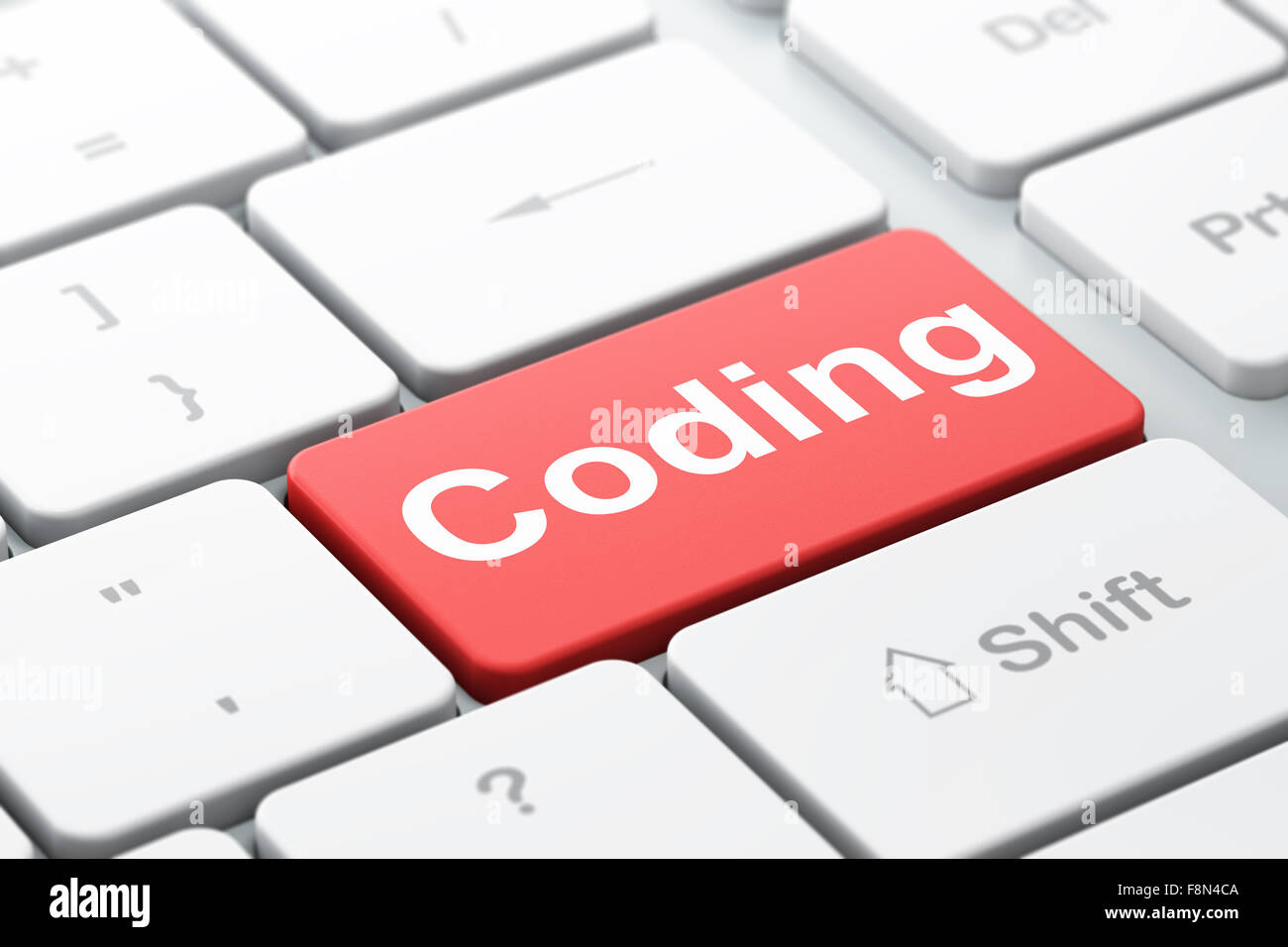 Database concept: Coding on computer keyboard background Stock Photo ...